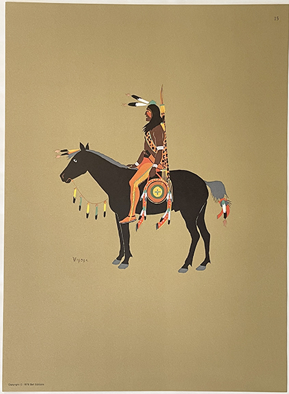 Stephen Mopope, Kiowa Warrior on Horseback | Gorman Museum