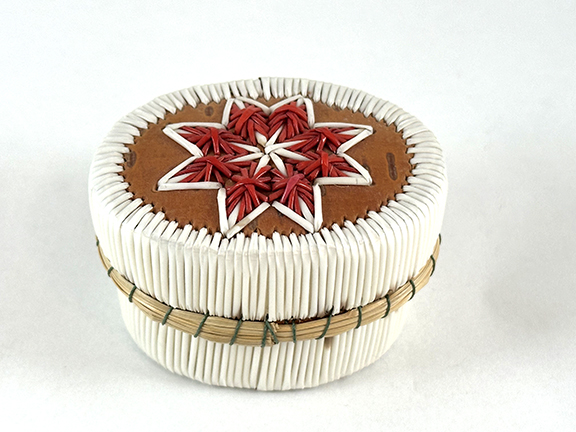 Brenda Besito, Birchbark and porcupine quill basket | Gorman Museum